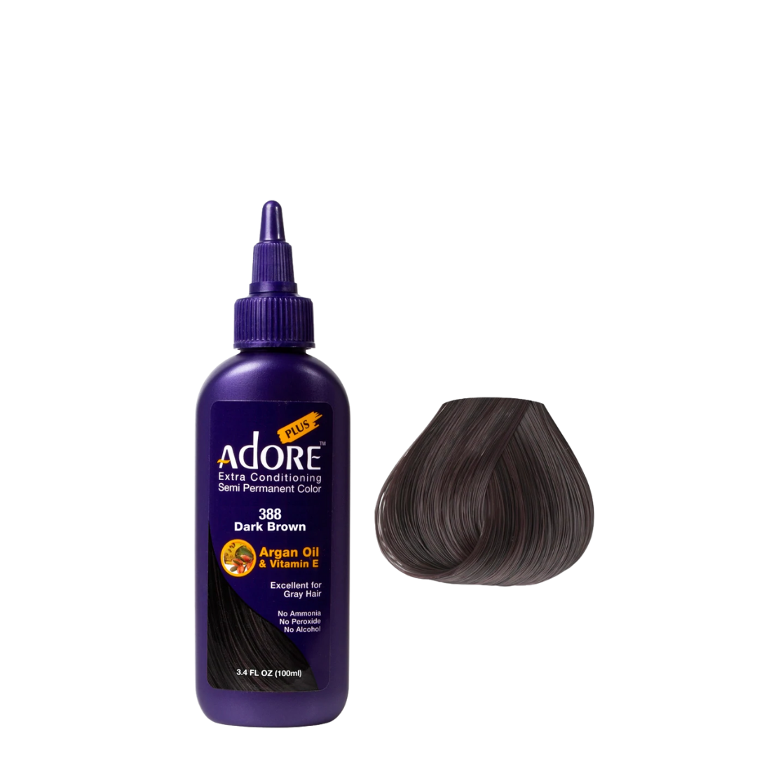 Adore Plus Semi Permanent Hair Color - 388 Dark Brown – Haircare Works