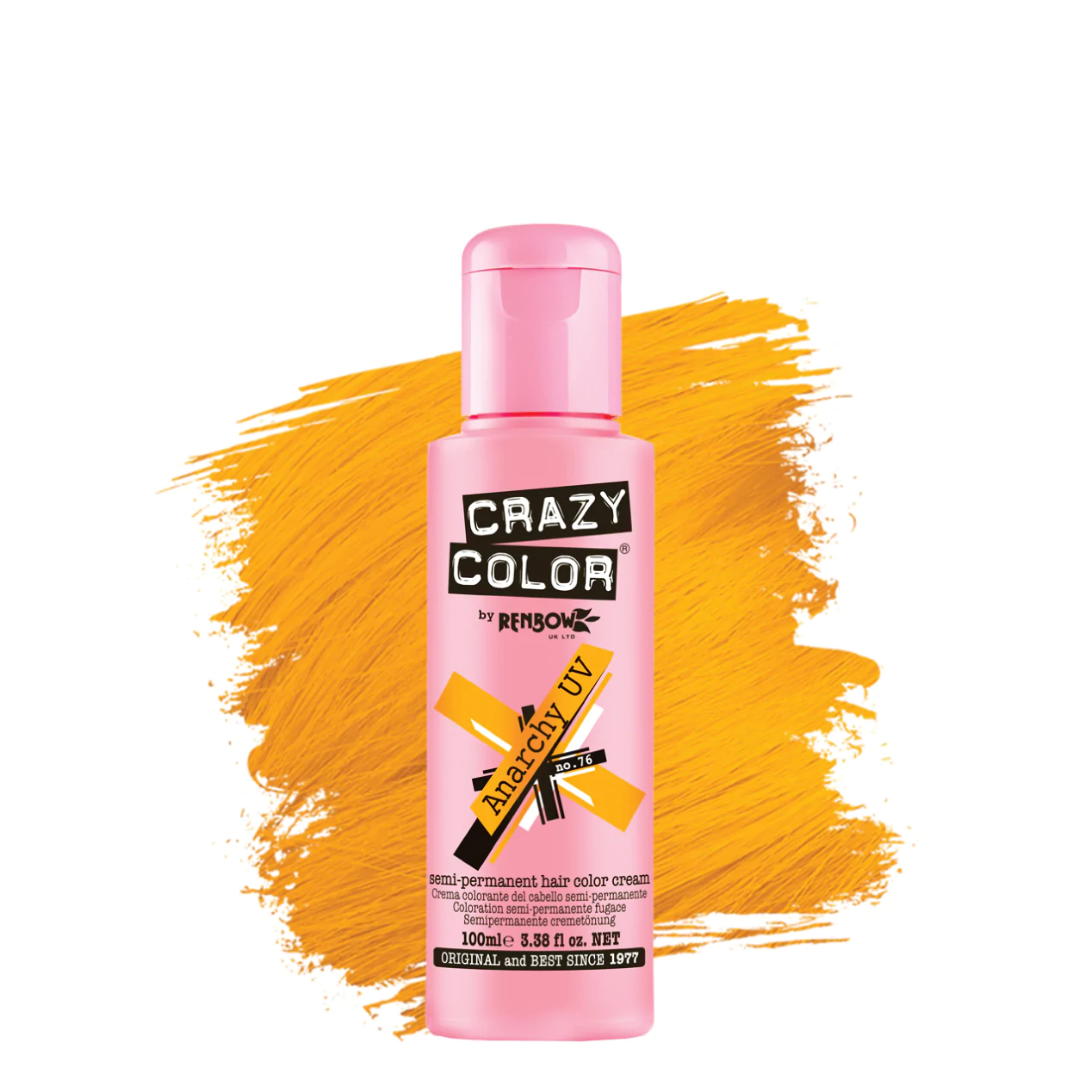 Crazy Color Semi-Permanent Hair Color Cream - 76 Anarchy UV Orange ...