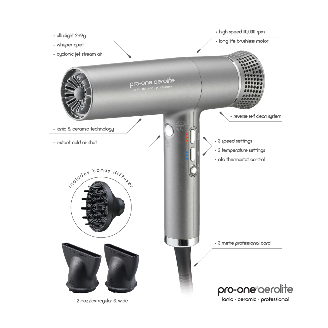 Pro-One Aerolite Hairdryer - Titanium – Haircare Works